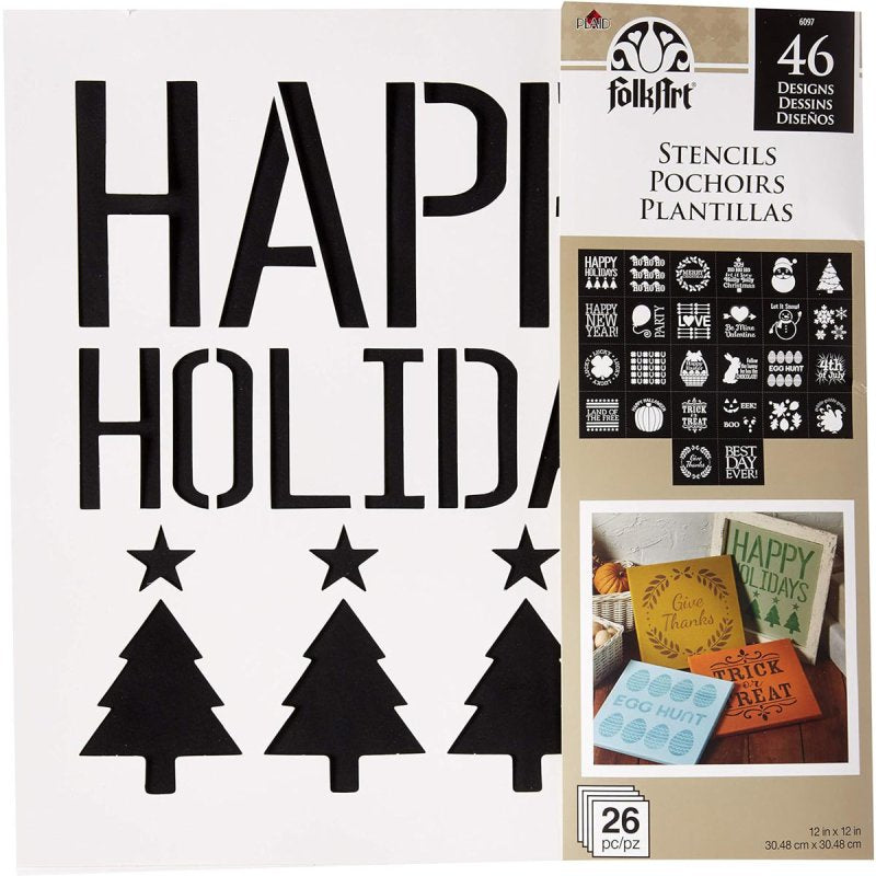 Printable Happy Holiday Stencil