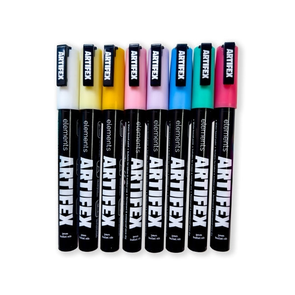 Elements - Artifex Acrylic Paint Markers 8x 2-3mm Pastel Set