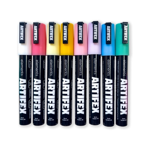 Elements - Artifex Acrylic Paint Markers 8x 5-6mm Pastel set