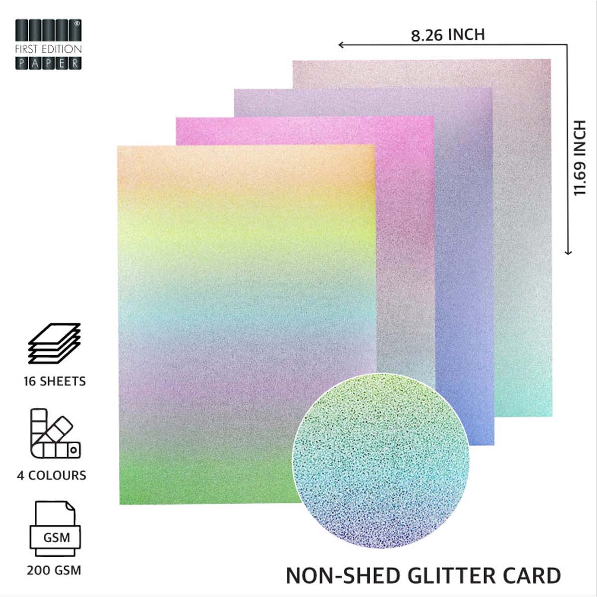 First Edition - A4 Glittered Paper Pad Pastel Ombre